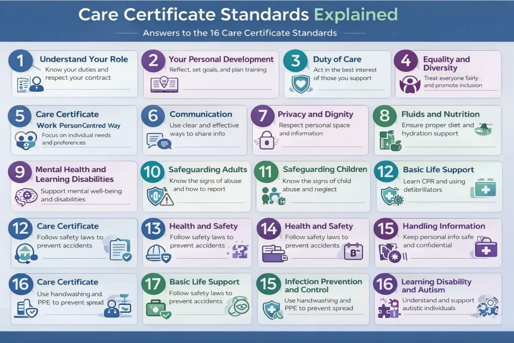 Care Certificate Answers 2026: All 1-16 Standards Explained ~ Skill Up